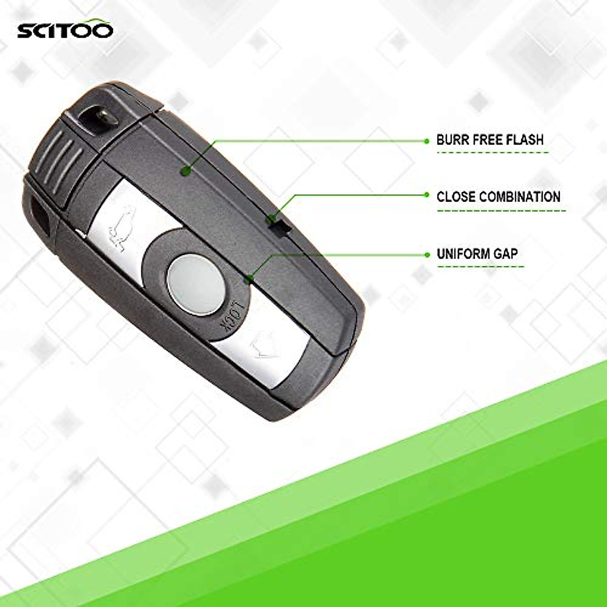 SCITOO 2pcs New Uncut Key Fob Keyless Entry Remote fit for X5 X6 Z4 for 1 3 5 6 7 Accessories KR55WK491