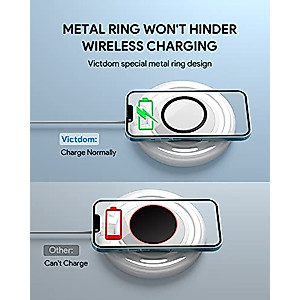 Victdom for MagSafe Car Mount [20 Strong Magnets] Magnetic Phone Holder for Car [Stable Metal Hook Clip] iPhone Car Mount for Vent Fit iPhone 14/13/12 Series and All Phones Metal Rings Included