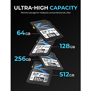 SABRENT Rocket v90 128GB SD UHS-II Memory Card R280MB/s W250MB/s (SD-TL90-128GB)