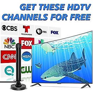 TV Antenna for Smart TV Without Cable, Indoor Digital TV Antenna Long Range with Signal Booster 4K fire Stick max Free for All 4K 1080P HDTV Local Channels Support All TV with 10ft Coax Cable