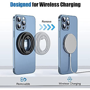SUPERONE for MagSafe Phone Ring Holder, Adjustable Magnetic iPhone Kickstand, Phone Ring Stand, Removable Ring Grip Wireless Charging Only Compatible with iPhone 15 &14 & 13 & 12 Series & MagSafe Case