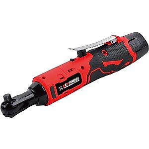 KEYFINOOL Cordless Electric Power Ratchet Wrench Set, 3/8" 12V Power Ratchet Tool Kit With 2 Packs 2000mAh Lithium-Ion Battery