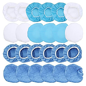 Jeanoko Polishing Bonnet Set, 6in 24 Packs Waxer Bonnet Pad Good Elasticity for Cars Motorcycles Boats