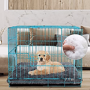 Dog Bed Mat Crate Pad, Dog beds for Large Dogs, Plush Soft Pet Beds, Dog beds & Furniture，Washable Anti-Slip Dog Crate Bed for Large Medium Small Dogs and Cats (29" x 21", Dark Grey)