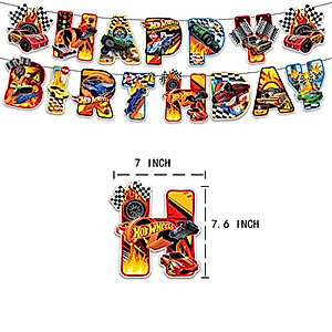 hot wheels Birthday Party Supplies, hot wheels Party Decorations Included Birthday banner, Cake Topper, Cupcake Topper, Balloon