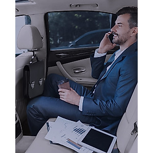 Ouzorp 4 Pack Car Seat Headrest Hooks, Hook Hanger Storage Organizer for Purse Coats Umbrellas Grocery Bags Handbag, Car Interior Accessories