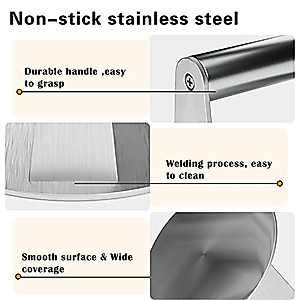 MKLZ Burger Smasher Stainless Steel Bacon Press, 5.9 Inches Round Heavy Duty Burger Smasher with Handle, Bacon Press Grill Press Perfect for Flat Top, Professional Griddle Grill Cooking