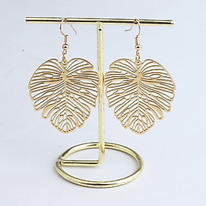 Monstera Gold Earrings Leaf Earrings Dainty Monstera Leaf Earrings Monstera Jewelry (leaf Earrings)