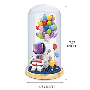 Uvini Building Blocks Astronaut Model with Light STEM Building Toy Micro Blocks for Adults or Teens Gifts Balloons Spaceman Mini Blocks Set DIY Bricks Toys 670 PCS, 00879