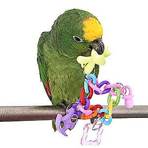 Hypeety Bird Parrot Foot Toy Chewing Swing Bite Toy Plastic Parrot Toys