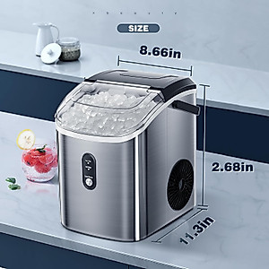 Xbeauty Nugget Ice Maker-Nugget Ice Maker Countertop Up to 35lbs of Ice a Day with Self-Cleaning,Removable Ice Basket&Scoop for Home/Kitchen/Office/Party