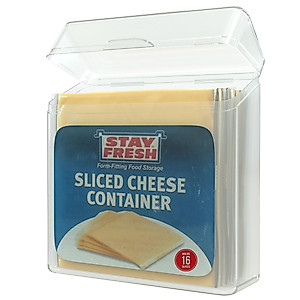 American Cheese Slice Storage Container - Stay Fresh Clear Plastic Cheese Slice Holder that is Dishwasher Safe, BPA Free. Air tight Cheese Container for your Pantry, Counter, Refrigerator
