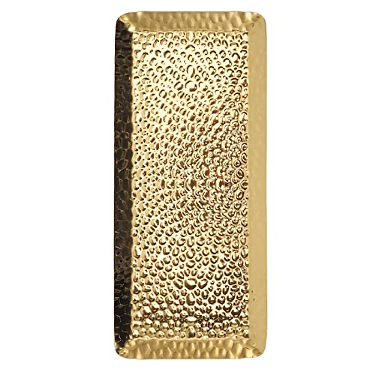 Serving Platter, Elegant Pastry Serving Tray Hammered Dishwasher Safe for Restaurant (Gold)