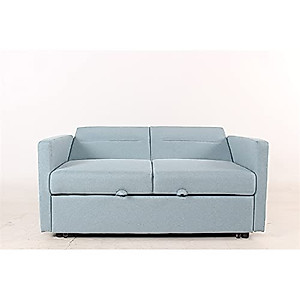 Kingway Furniture Bhrampton Microfiber Sleeper Sofa in Light Blue