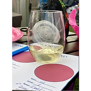 Oojam Reusable Stemless Plastic Wine Glasses 100% Tritan- Shatterproof BPA- Free Dishwasher Safe, Ideal for Indoor, Outdoor, Office, Home, Holiday Party, Wedding, Pool Cups (16 oz, Set of 4)