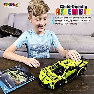 WISEPLAY Remote Control Car Building Kit, 453PCS Stem Toy for Kids Age 8-10, Great RC Car for 10-Year-Old Boys & Girls, Excellent Gift Idea