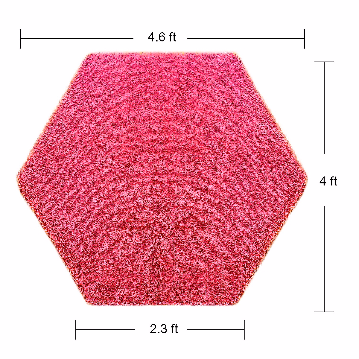 junovo Ultra Soft Rug for Nursery Children Room Baby Room Home Decor Dormitory Hexagon Carpet for Playhouse Princess Tent Kids Play Castle, Diameter 4.6 ft, Hot-Pink