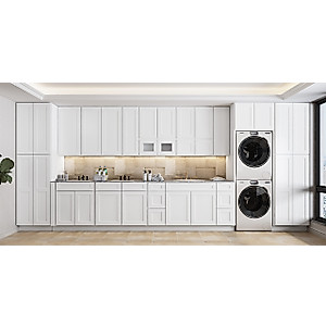 LOVMOR 36" Bathroom Vanity, Kitchen Base Cabinet, Single Sink Storage Unit, Pedestal Sink Storage Cabinet, Large Capacity for Laundry Room, Kitchen, Shower Room & Utility Room