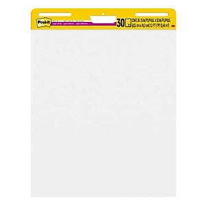 Post-it Super Sticky Easel Pad, 25 x 30 Inches, 30 Sheets/Pad, 4 Pads, Large White Premium Self Stick Flip Chart Paper, Super Sticking Power (559-4)