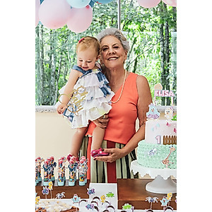 AHAORAY Oh Baby Cake Topper - Premium Gold Baby Birthday Party Cake Decoration Supplies, for Baby Shower/Gender Reveal Party/Baby Party Photo Booth Props