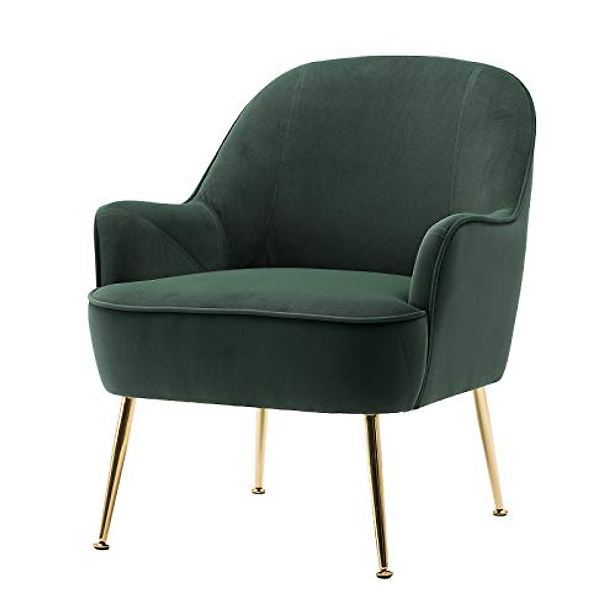 Goujxcy Modern Velvet Accent Tufted Decorative Reading Corner Chair, Vanity Chair for Bedroom, Living Room (Green5)