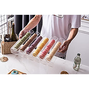 BLBYHO Acrylic Macaron Display Tray, Macaron Stand Cookie Display Stand with 6 Slots……