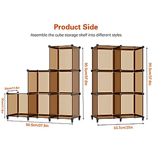 6-Cube Storage Organizer, Closet Organizer Storage Shelf Bookcase Bookshelf with Metal Hammer, Storage Cubes Organizer Cabinet for Kids, Closet, Bedroom, Bathroom, (11.8x11.8x11.8 inch)