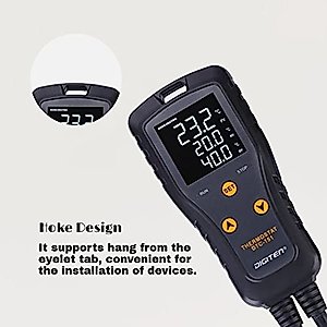 DIGITEN Temperature Controller Heat Mat Thermostat Outlet DTC151 Digital Temperature Controller 110V 15A Reptile Thermostat Greenhouse Thermostat Aquarium Temperature Controller Heating Cooling Mode