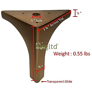 BingLTD - 4 1/2" Brushed Gold Metal Sofa Legs - Set of 4 (ML-45T-BG)