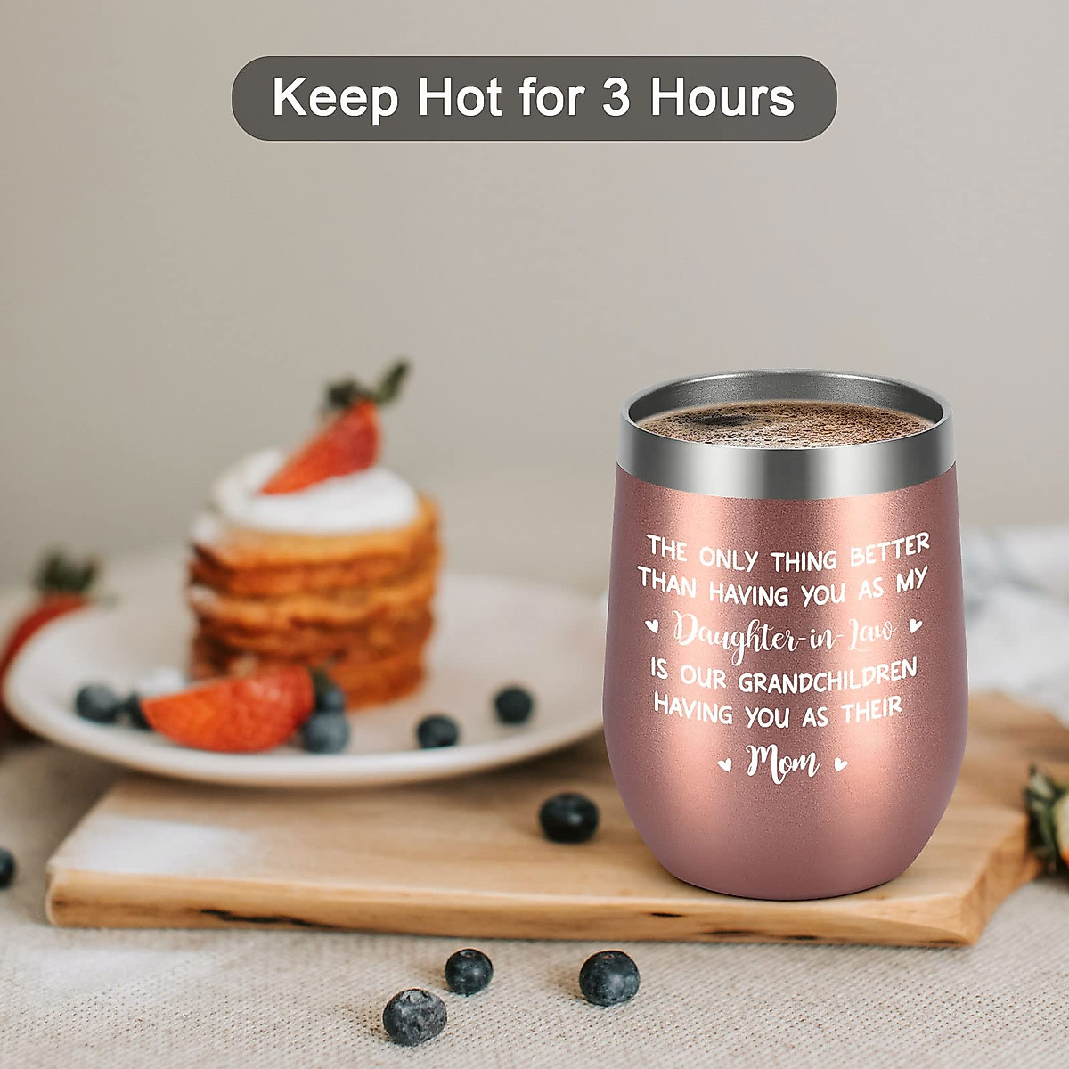 GINGPROUS Daughter in Law Gifts, The Only Thing Better Than Having You Tumbler Mother’s Day Birthday Gifts for Daughter in Law from Mother in Law, Insulated 12 Oz Stainless Steel Tumbler, Rose Gold