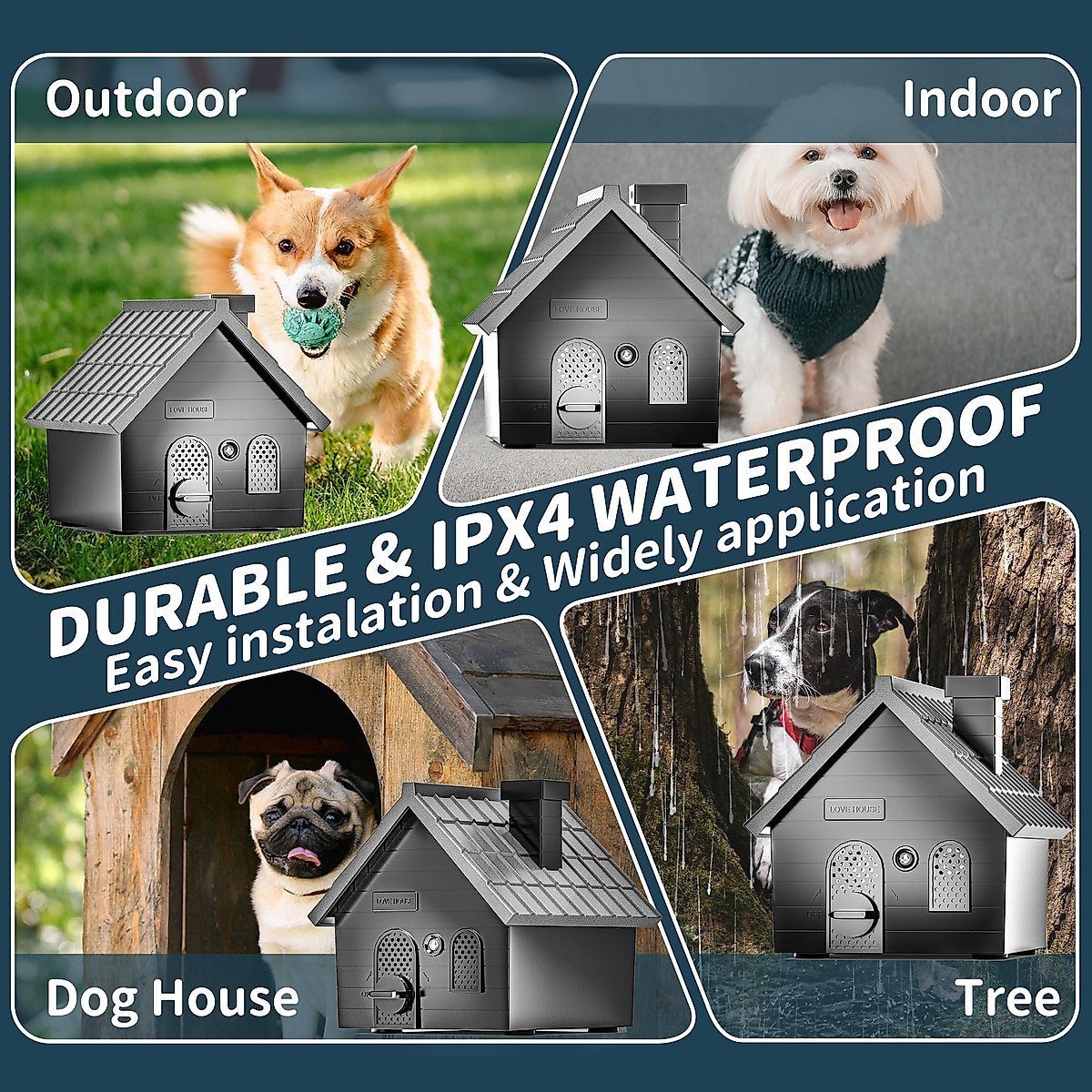 Anti Barking Device for Dogs, 4 Modes Ultrasonic Dog Barking Silencer up to 50 ft, Dog Barking Control Devices, Bark Box Dog Training & Behavior Aids Safe for Dogs & People, Indoor & Outdoor Use