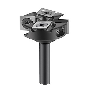 SpeTool 1/4 Inch Shank 1-1/4" Cutting Diameter Spoilboard Surfacing Router Bit 2+2 Inserts Cutter Planing Bit Flycutter Leveler Slab Flattening Router Bit Woodworking Milling Cutter