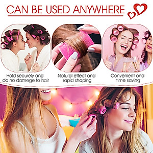 Hair Curlers Rollers, 12Pcs Hair Rollers Hair Curlers Self Grip Holding Rollers with 12 Pcs Hair Clips for Long Medium Short Thick Fine Thin Hair Bangs Volume