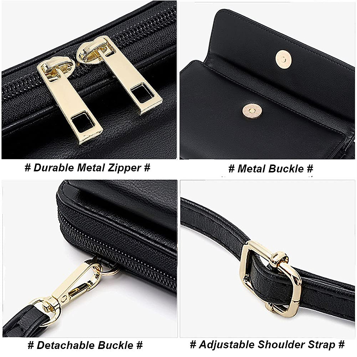 Formva Women Touch Screen Crossbody Bags Cell Phone Wristlets Purse, RFID Blocking Clutch Wallets Card Holder with 2 Shoulder Strap, C-dark Blue