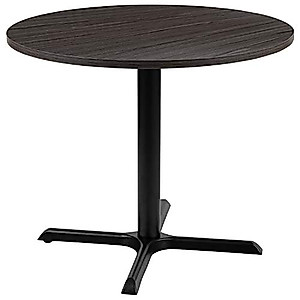 EMMA + OLIVER 36" Round Multi-Purpose Conference Table in Rustic Gray-Meeting Table for Office