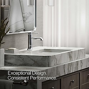 KOHLER 27000-4-CP Occasion Single-Handle Bathroom Faucet with Pop-Up Drain Assembly, One Hole Bathroom Sink Faucet, 1.2 gpm, Polished Chrome