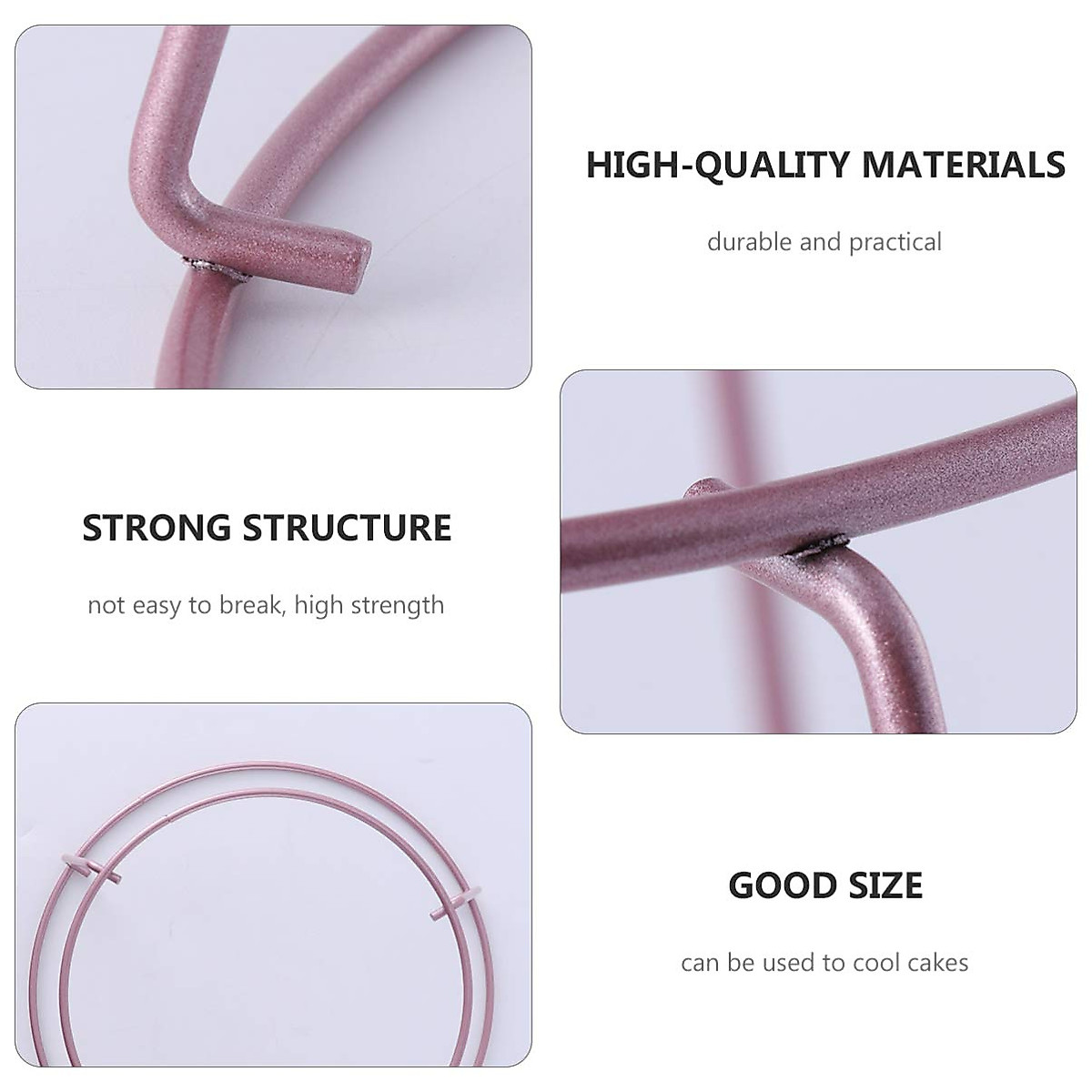 Hemoton Bread Cooling Rack Cooling Rack Round Mega Cooling Rack Roasting Rack Baking Cooling Rack Cake Mold Rack Pastry Rack Rose Gold Cake Stand Cake Holder Large Stainless Steel Chiffon