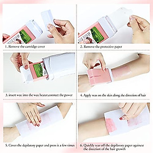 Rose Roll On Wax for Hair Removal, Soft Wax Roller Refill for Sensitive Skin, Roller Waxing Kit for Women, Depilatory Rolling Wax Roller Cartridge for Body Waxing Legs Arms at Home - 4 Pack (14.1 OZ)