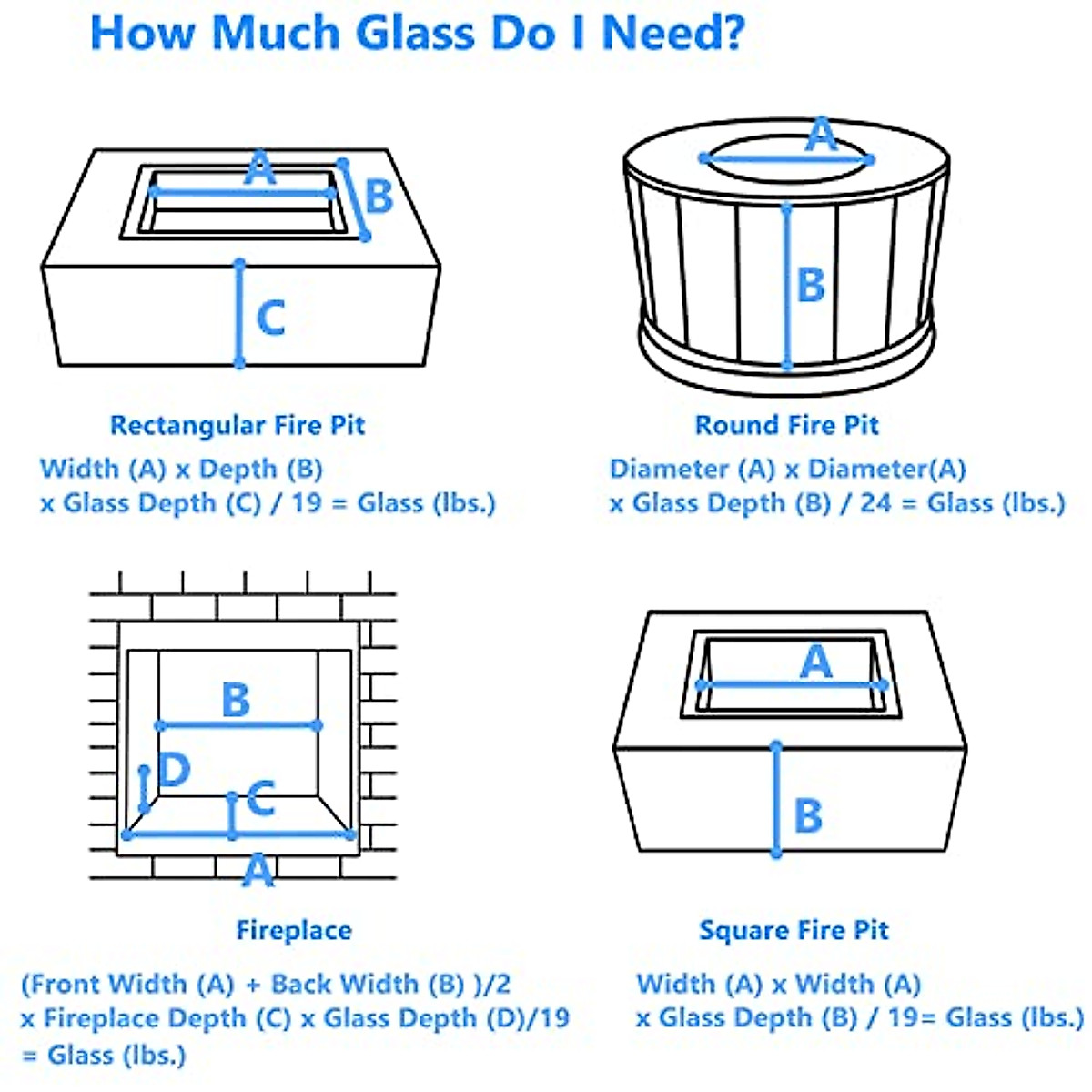 vchin Caribbean Blue Fire Pit Glass Rocks 20 Pounds, 1 Inch Diamond Fire Glass for Propane Fire Pit, Fireplace and Outdoor Decorative. High Luster Fire Glass Beads.