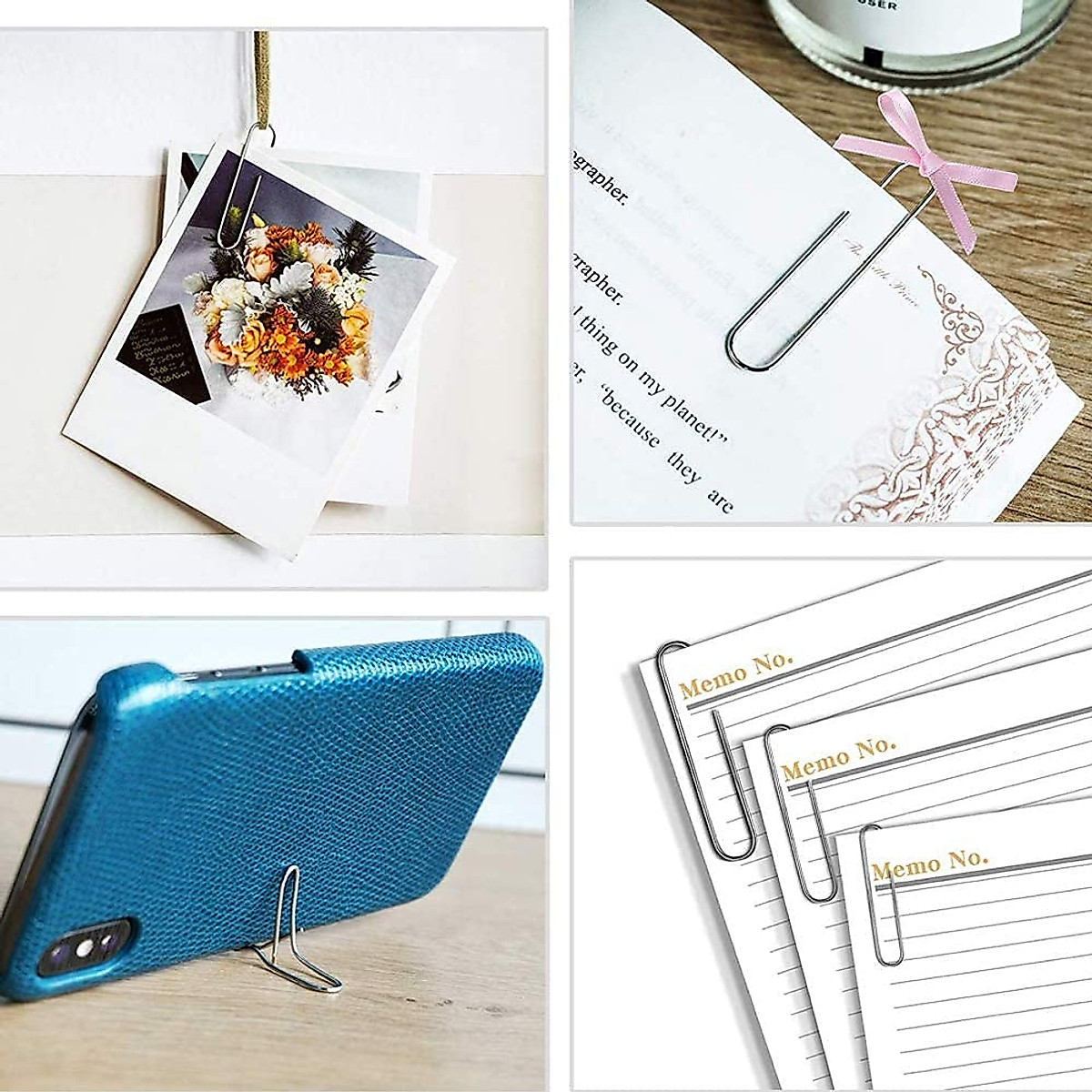 Vinaco Paper Clips Non Skid, 100 Pack Large Paper Clips 2 Inch (50 mm), Durable & Rust Resistant, Jumbo Paper Clips. Great for Office, School and Personal Use