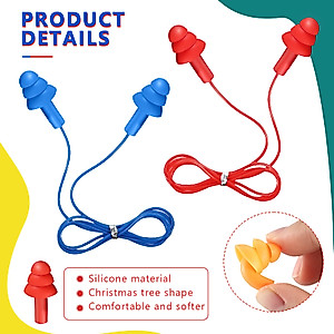 Xuhal 200 Pairs Corded Ear Plugs Bulk Silicone Earplugs Noise Reduction Ear Plugs with String Hearing Protection Reusable Ear Plugs for Kids Adults Sleeping Swimming Noise Canceling