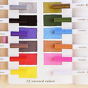 Primrosia Essentials 12 Extra Fine and 12 Medium Acrylic Paint Pens for Bullet Journaling, Drawing and Coloring
