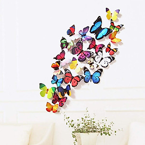 95PCS Butterfly Wall Decals 3D Butterflies Wall Stickers Removable Mural Decals DIY Home Decoration Kids Room Bedroom Decor