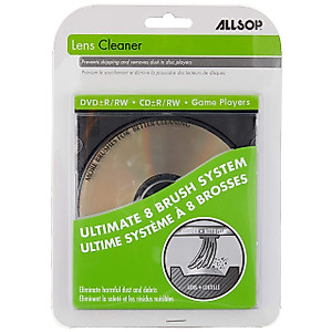 Allsop CD Laser-Lens Cleaner & CD and DVD FastWipes, lint-Free Wipes for Cleaning DVD, CD, PS1, PS2, Xbox & Xbox 360 Discs