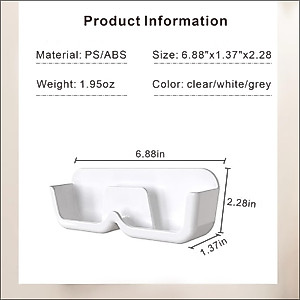 Dincken 2pcs Glasses Holder Stand, Wall Mounted Eyeglasses Holder with Adhesive, Beside Reading Glasses Holder for Nightstand, Clear