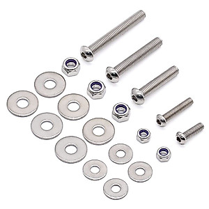 Glvaner M10-1.5 x 35mm (8 Sets) Button Head Socket Cap Screws with M10-1.5 Hex Locknuts and Large Flat Washers Assortment Tool Set