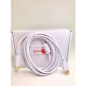 OMNIHIL 8FT-White High Speed USB 2.0 Cable Compatible with Zebra ZM400