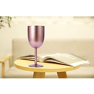 AMZUShome Stainless Steel Wine Glasses Cups.Double Walled Vacuum Insulated Wine Tumbler With Lid and Straw.Friendship,Christmas,Birthday Gifts for Women Men Friends Dad Mom(10oz Rose Gold)