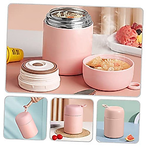 Yardwe Vacuum Flask Thermal Breakfast Cup Insulation Soup Cups Leakproof Soups Cup Pink Student 316 Stainless Steel Stew Pot Stainless Steel Small Insulation Barrels Breakfast Cups