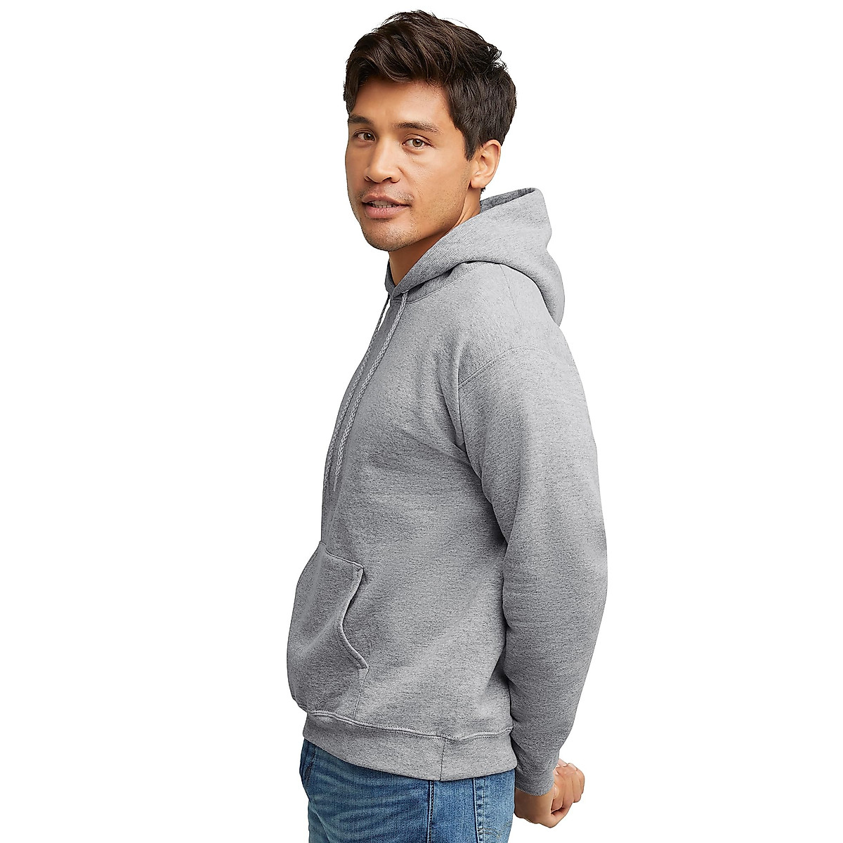 Hanes Men's Pullover EcoSmart Hooded Sweatshirt, Light Steel, XX-Large